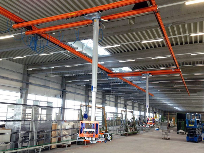 Installation of X-Y lightweight crane systems